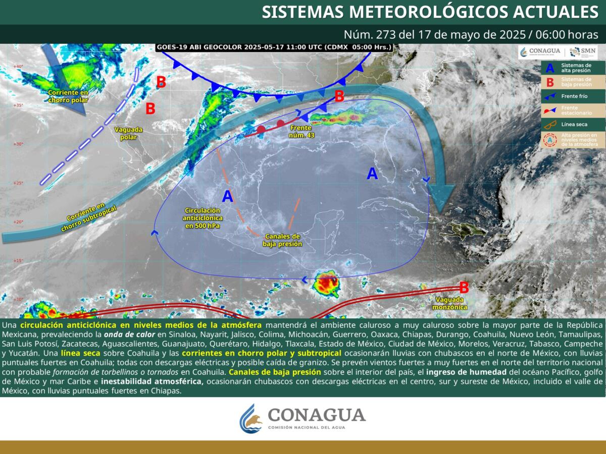 Clima en México: ¿Se esperan lluvias o altas temperaturas para este sábado 17 de mayo? - Más ...